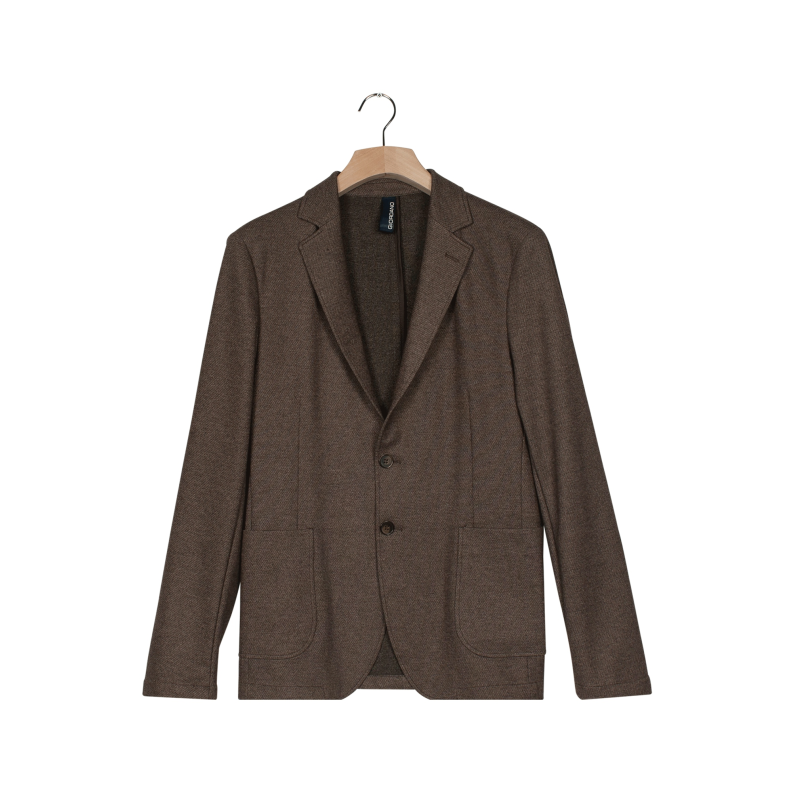 Giordano Trevi Buggy Jacket | Wooltouch Twill Dark Brown - Jepsons