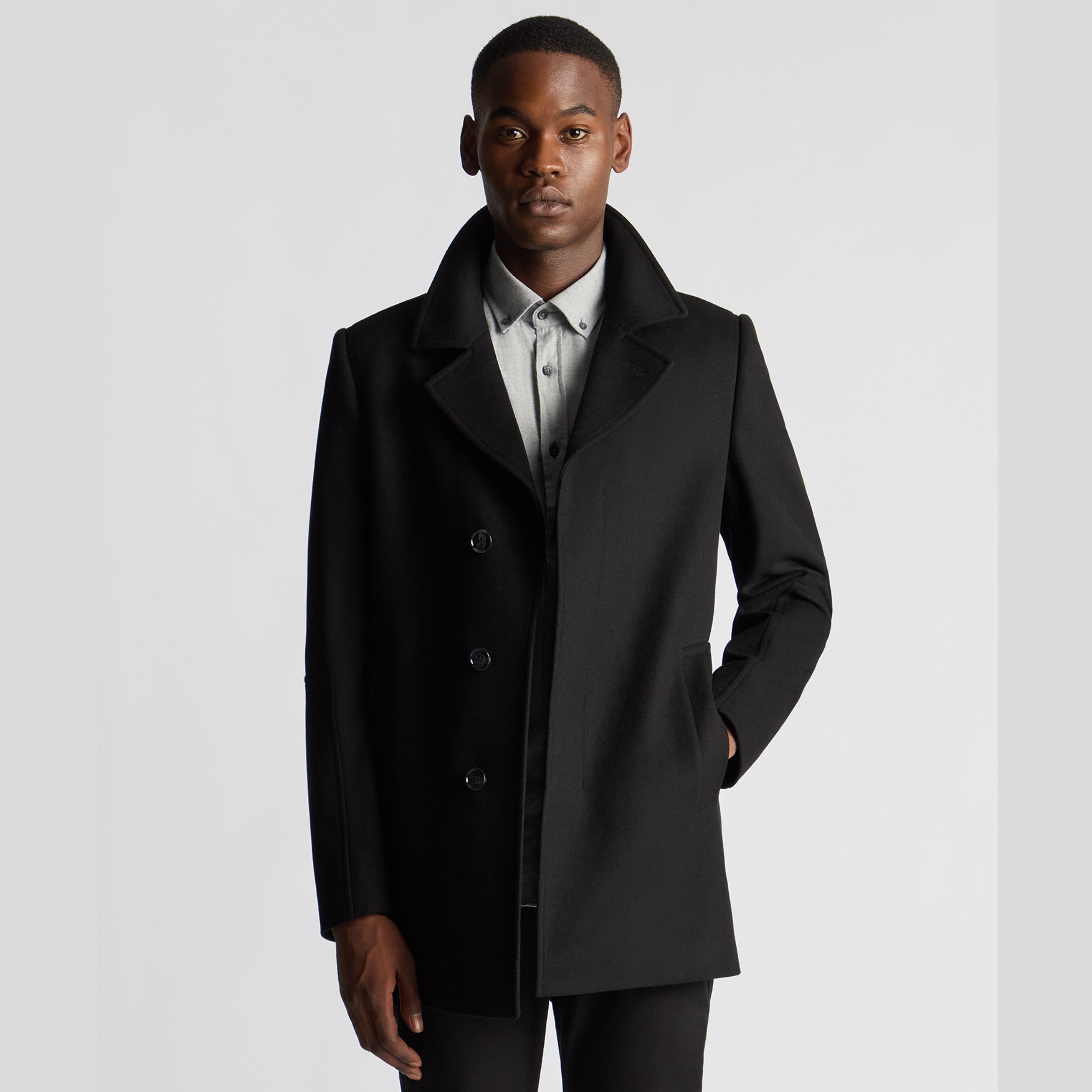 Remus Lochlan 3/4 Length Overcoat Black 90700 – Jepsons