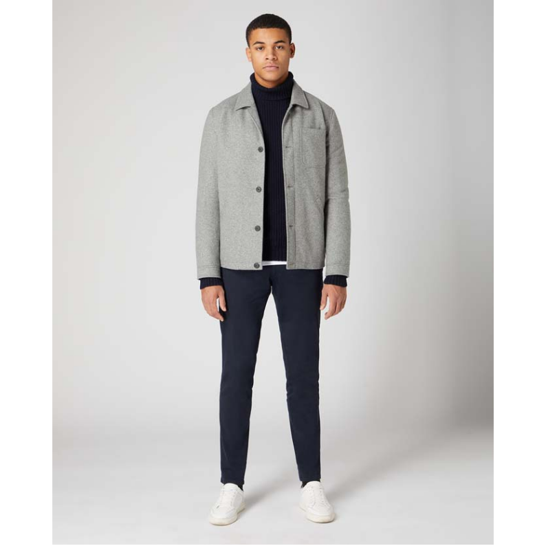 Remus Uomo Tapered Fit Wool-Rich Roll Neck Sweater Navy – Jepsons