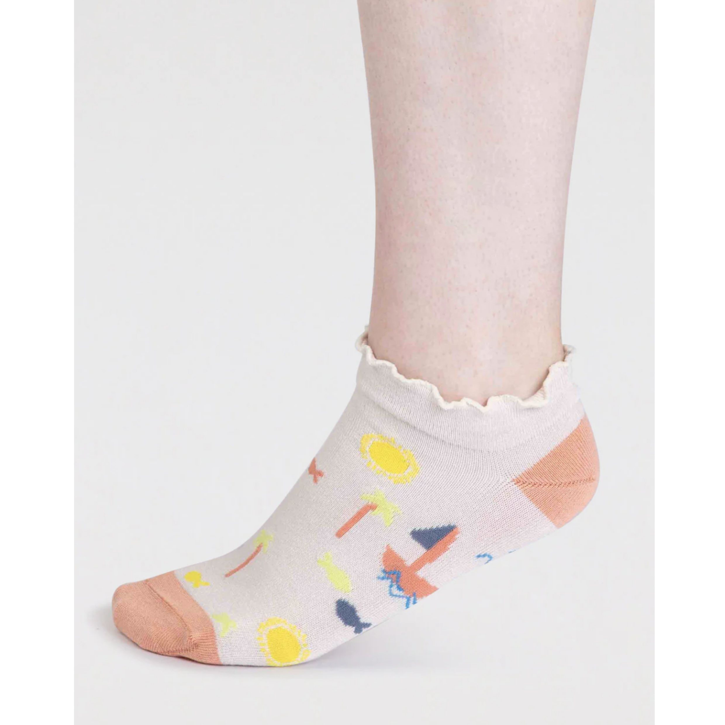 THOUGHT MARON BAMBOO SAILING TRAINER SOCKS STONE SPW860 – Jepsons